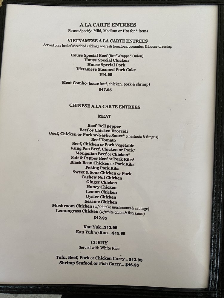 Menu - Hilo Rice Noodle Soup Restaurant